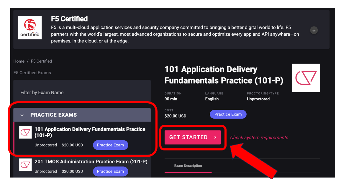 How do I take a practice exam? – F5 Education Services