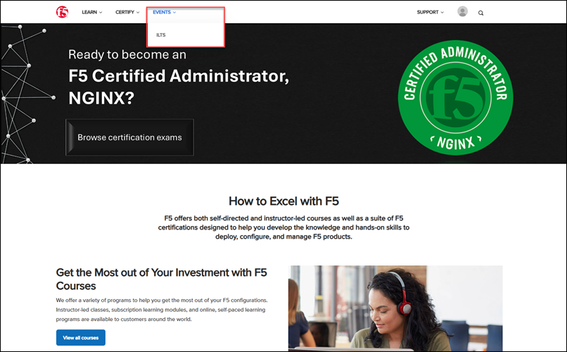 How to register into instructor-led education – F5 Education Services