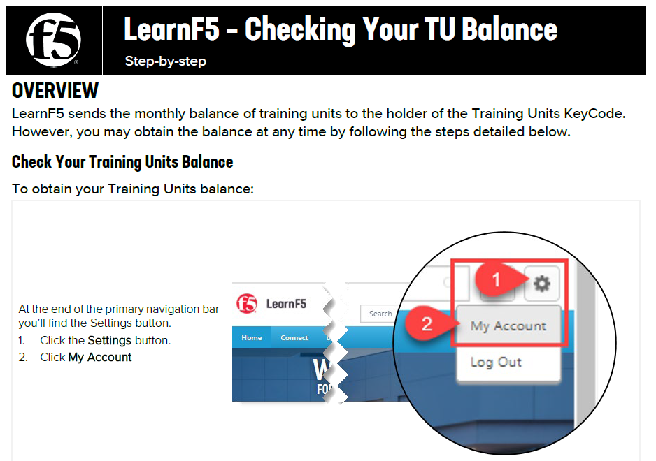How to check your Training Unit balance – F5 Education Services